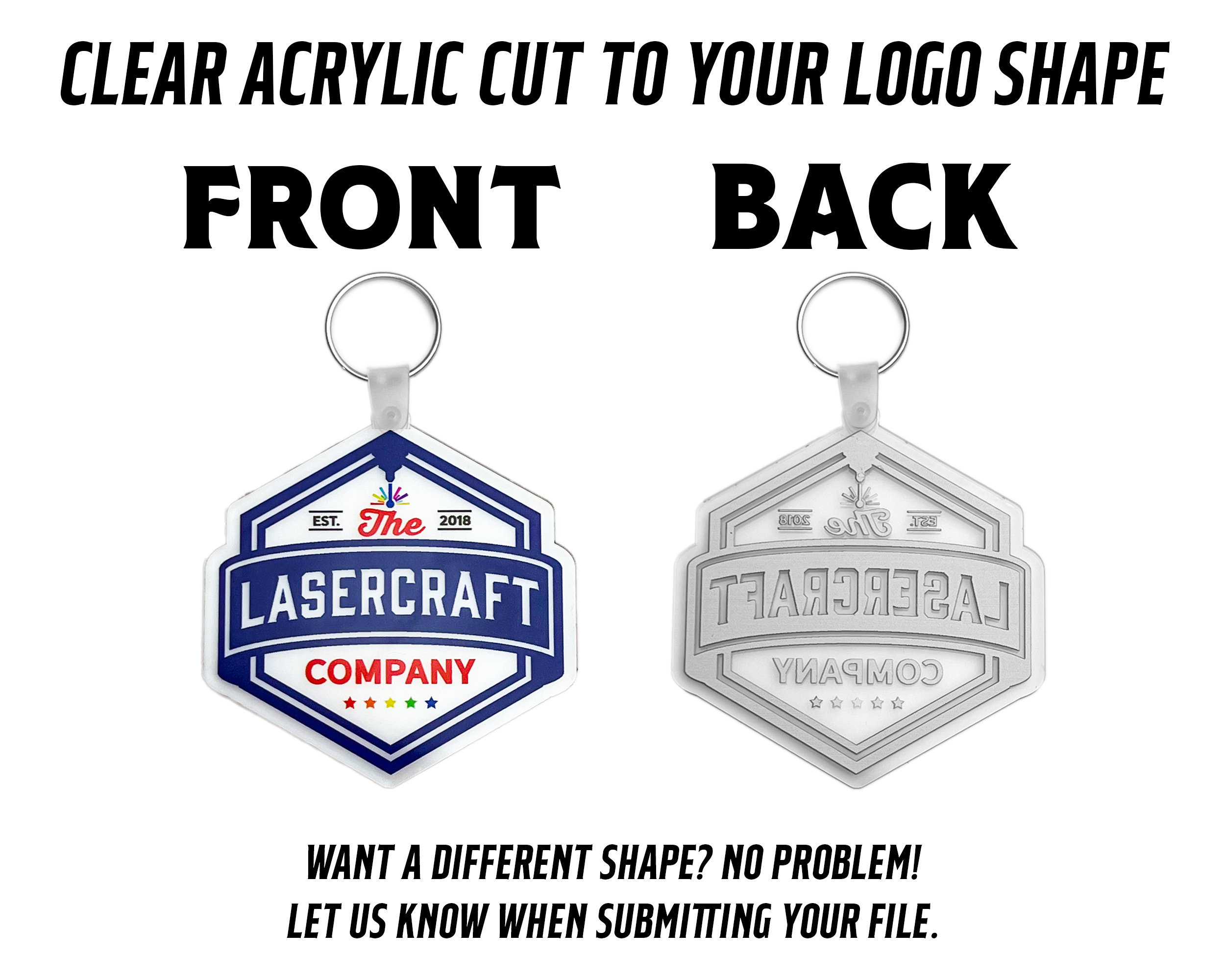 Custom Printed Logo Keychains Custom Acrylic Keychain - Etsy