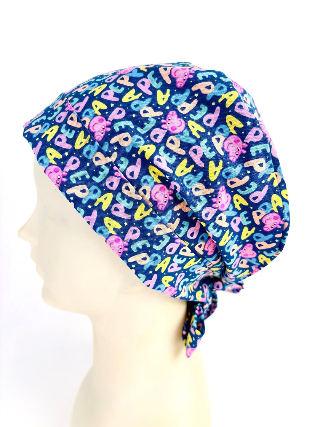 Peppa Pig Folded Brim on Navy Womens Scrub Cap | Ladies Surgical Hat ...