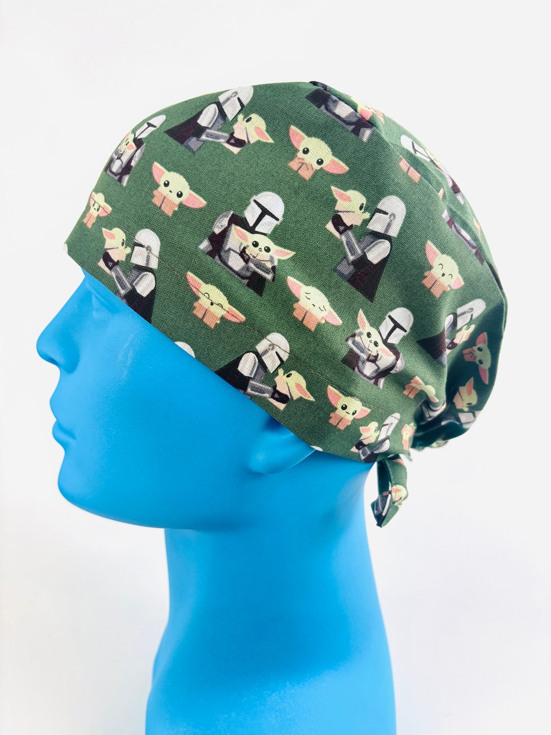 Star Wars Grogu Mandalorian Fitted Unisex Pixie Scrub Hat | Mens Ladies ...