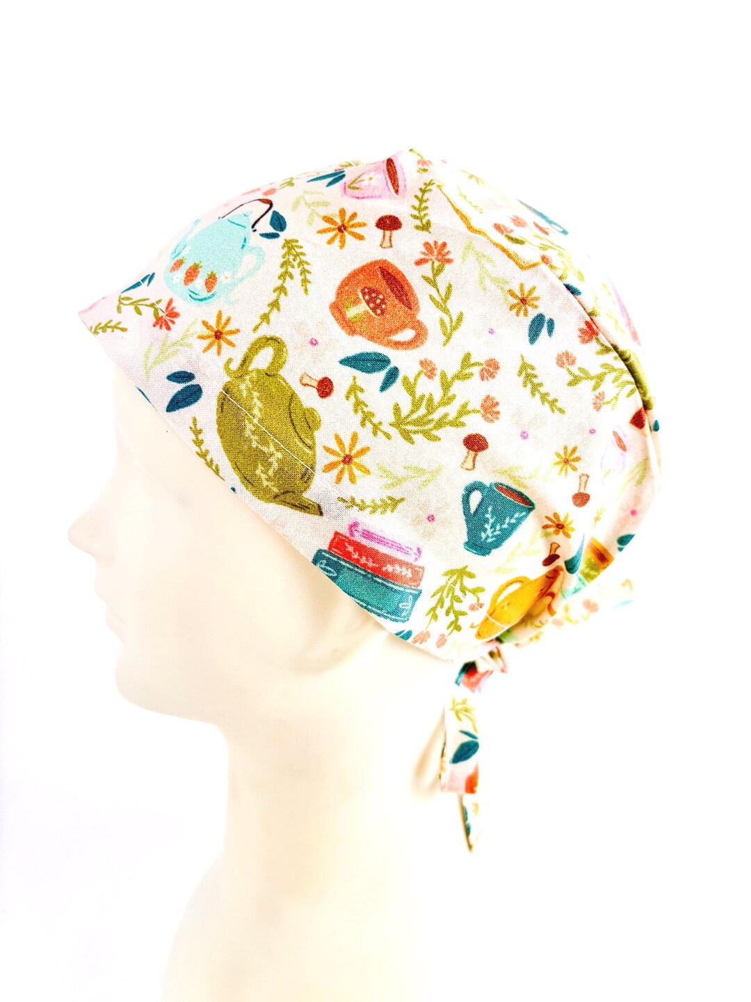 Tea Lovers Fitted Pixie Scrub Hat | Men's Surgical Cap | OR Nurse ...
