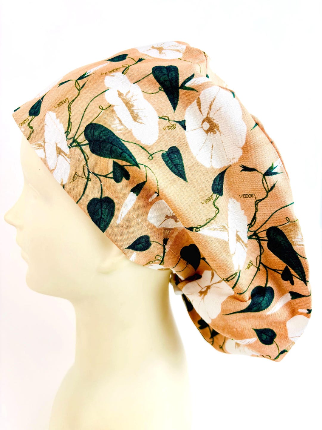 Deep Euro Bucket Coral Trumpet Bucket Scrub Cap: Adjustable Ponytail ...