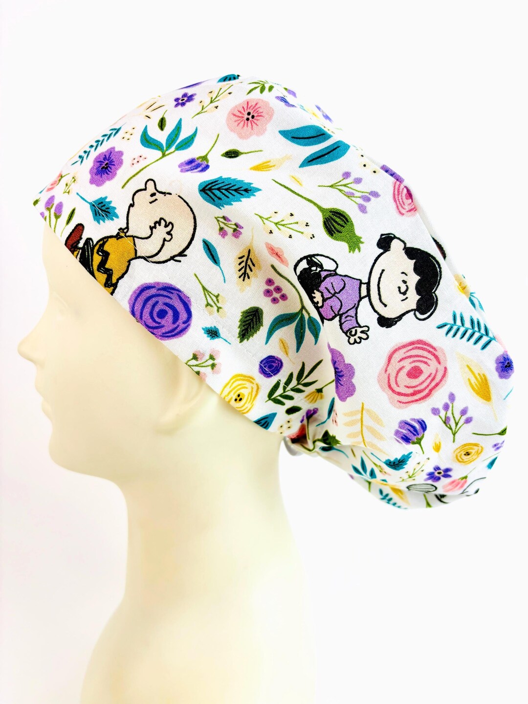Lucy Charlie and Snoopy Womens Scrub Cap | Ladies Euro Bucket Surgical ...