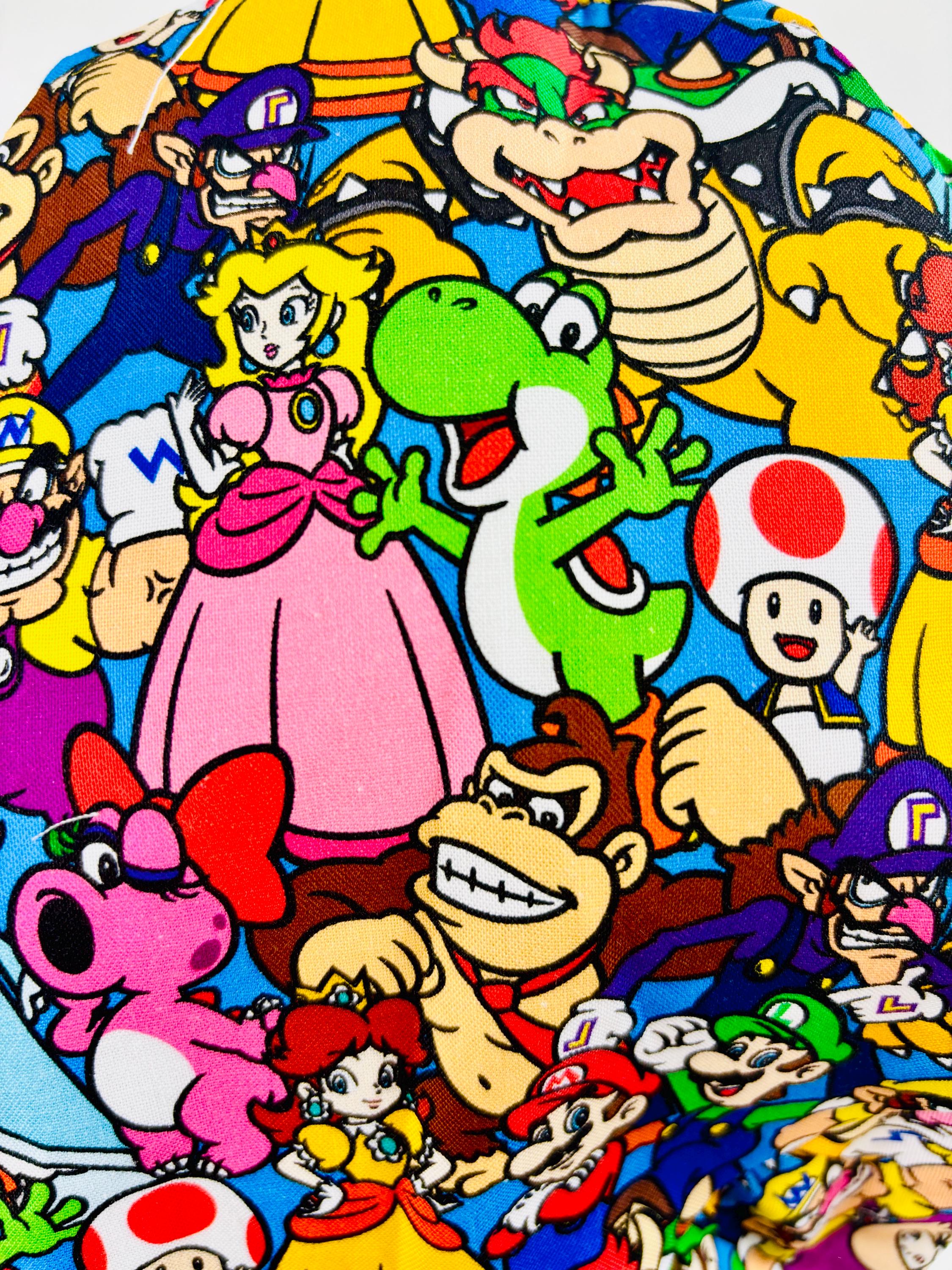 Nintendo Mario Cast Scrub Cap | Ladies Euro Bucket Surgical Hat | Nurse ...
