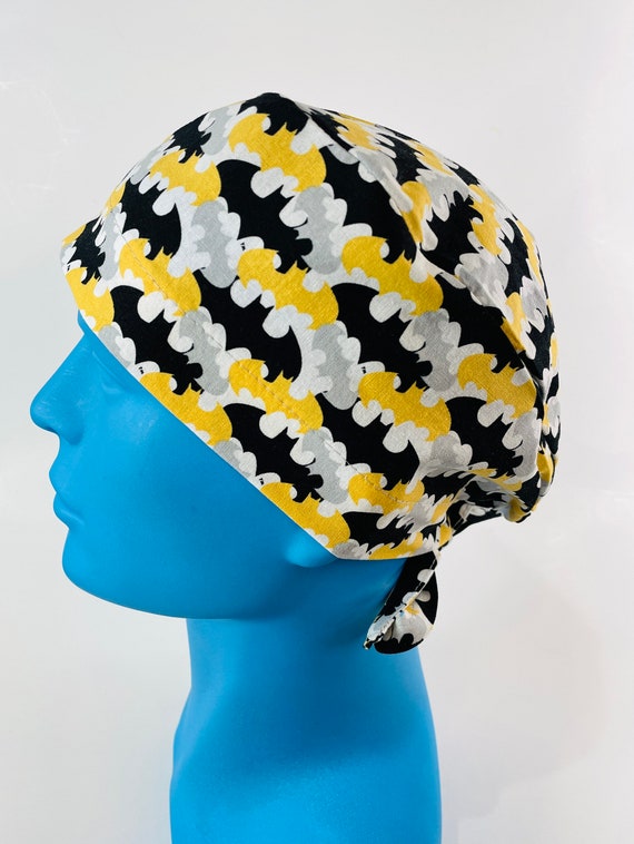 Batman Logo Print Fitted Pixie Scrub Hat Men's Surgical | Etsy
