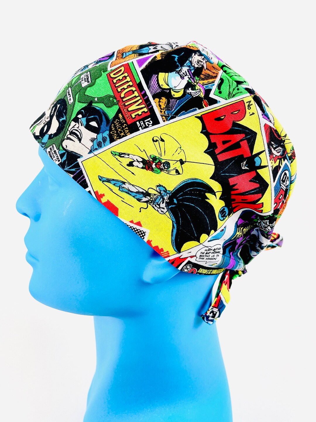 Batman Comic Strips Fitted Pixie Scrub Cap /surgical Hat / OR/ ER ...