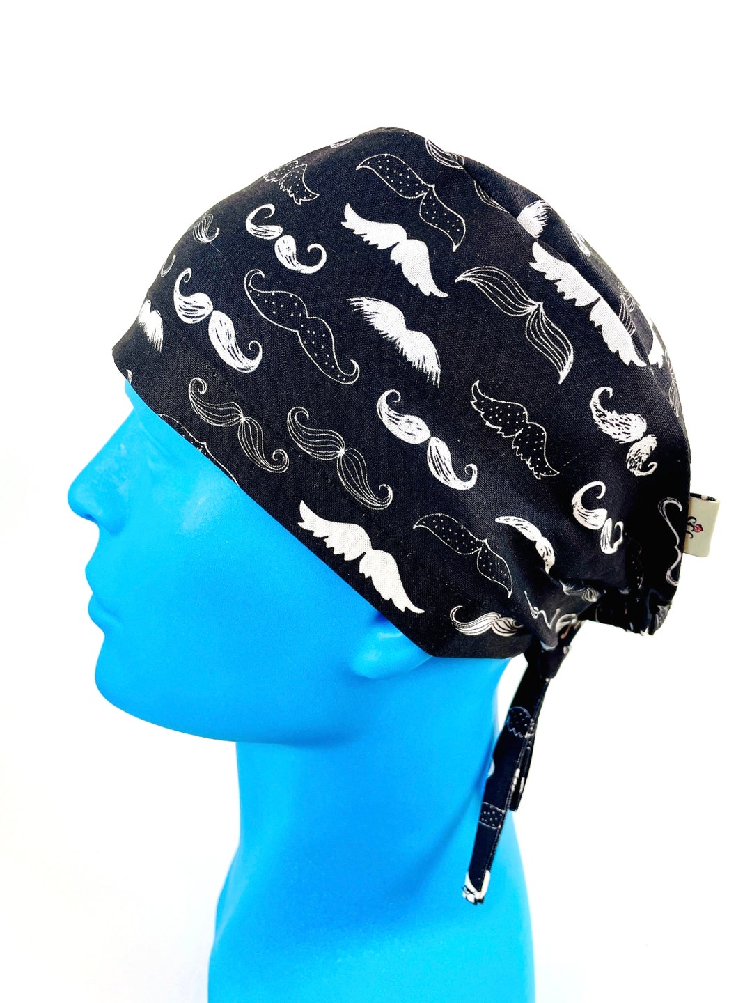 Movember Moustache Fitted Pixie Scrub Skull Cap | Surgical Hat | OR ER ...
