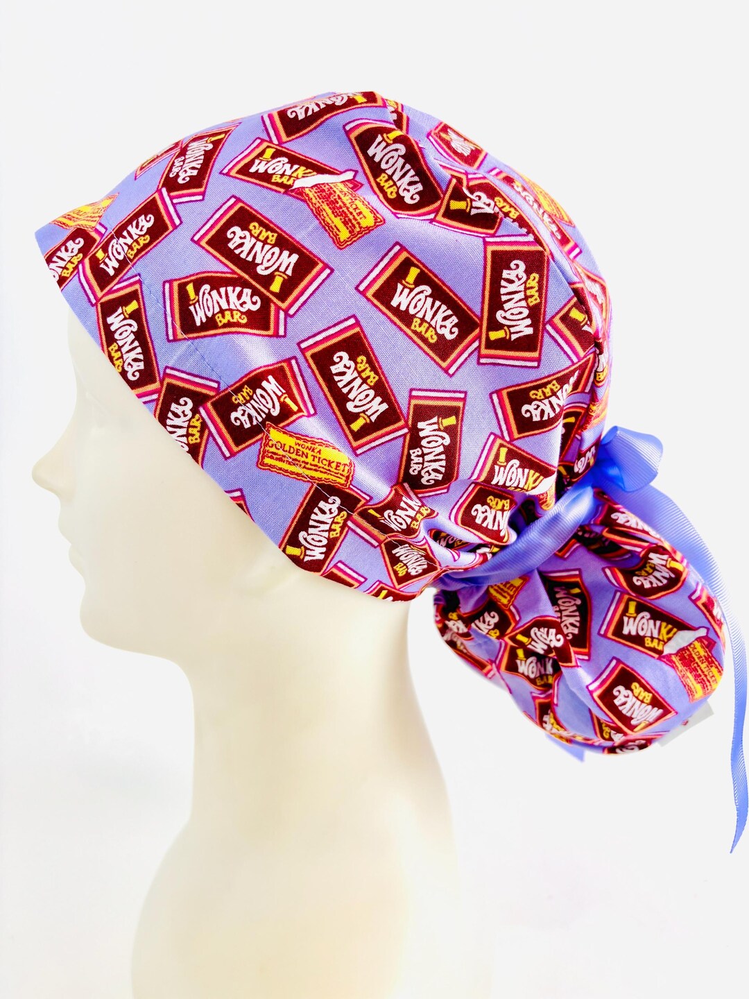 Willy Wonka Ponytail Womens Scrub Cap Ladies Surgical Hat OR Nurse ...
