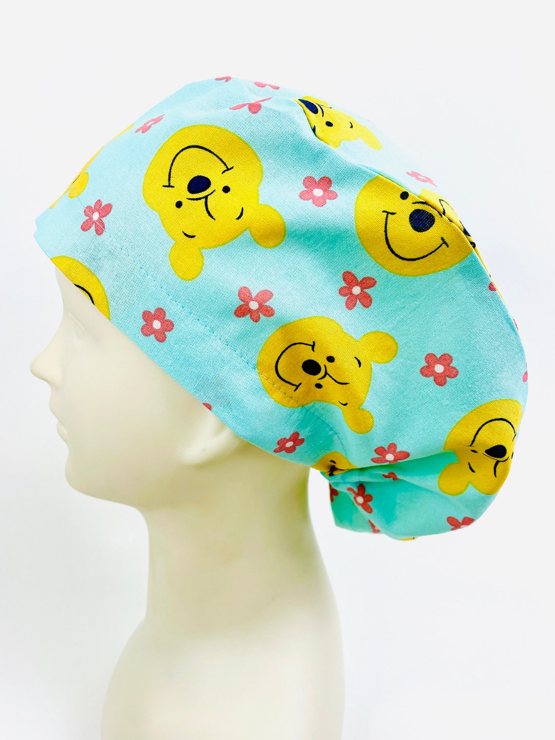 Winnie Pooh Happy Face Womens Scrub Hat Ladies Adjustable Euro Surgical ...