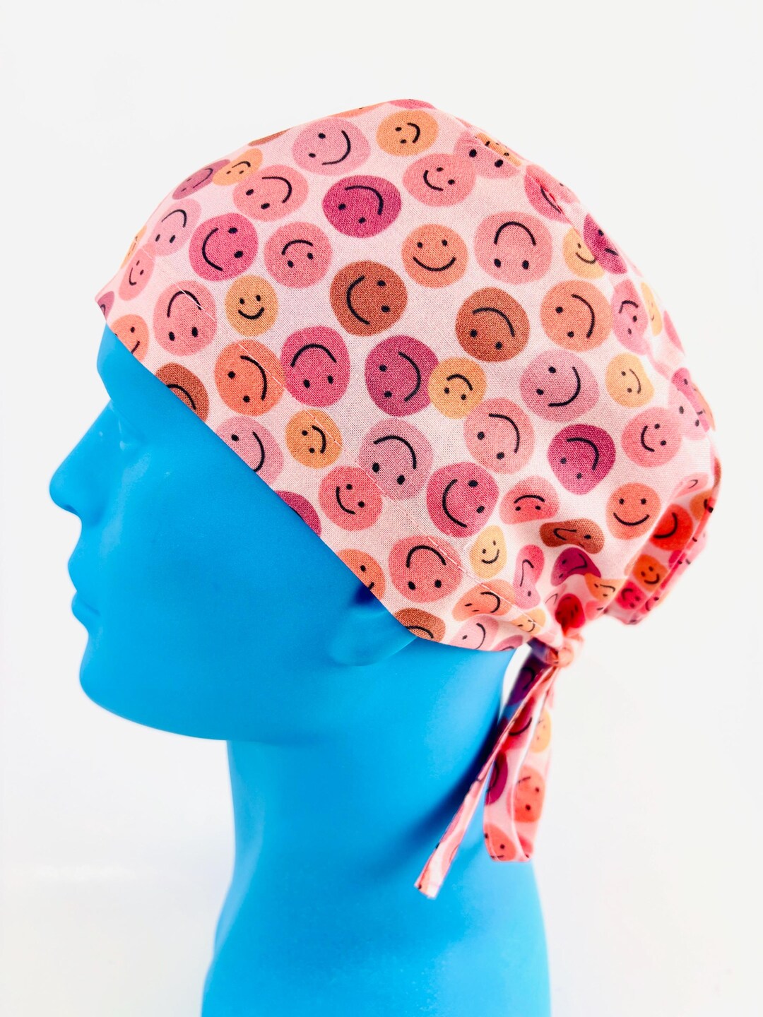 Smiley Faces Fitted Unisex Pixie Scrub Hat Surgical Cap OR Nurse ...