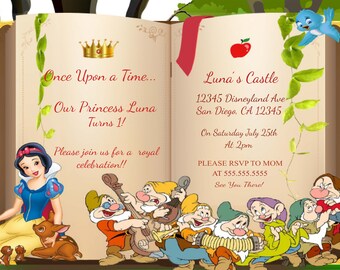 Snow white invitation | Etsy