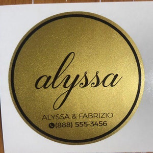 100 Custom Gold Foil Labels, Custom Real Foil Label, Gold Foil Label ...