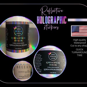 100 Custom Holographic Stickers | Holographic Decal | Holographic Label ...