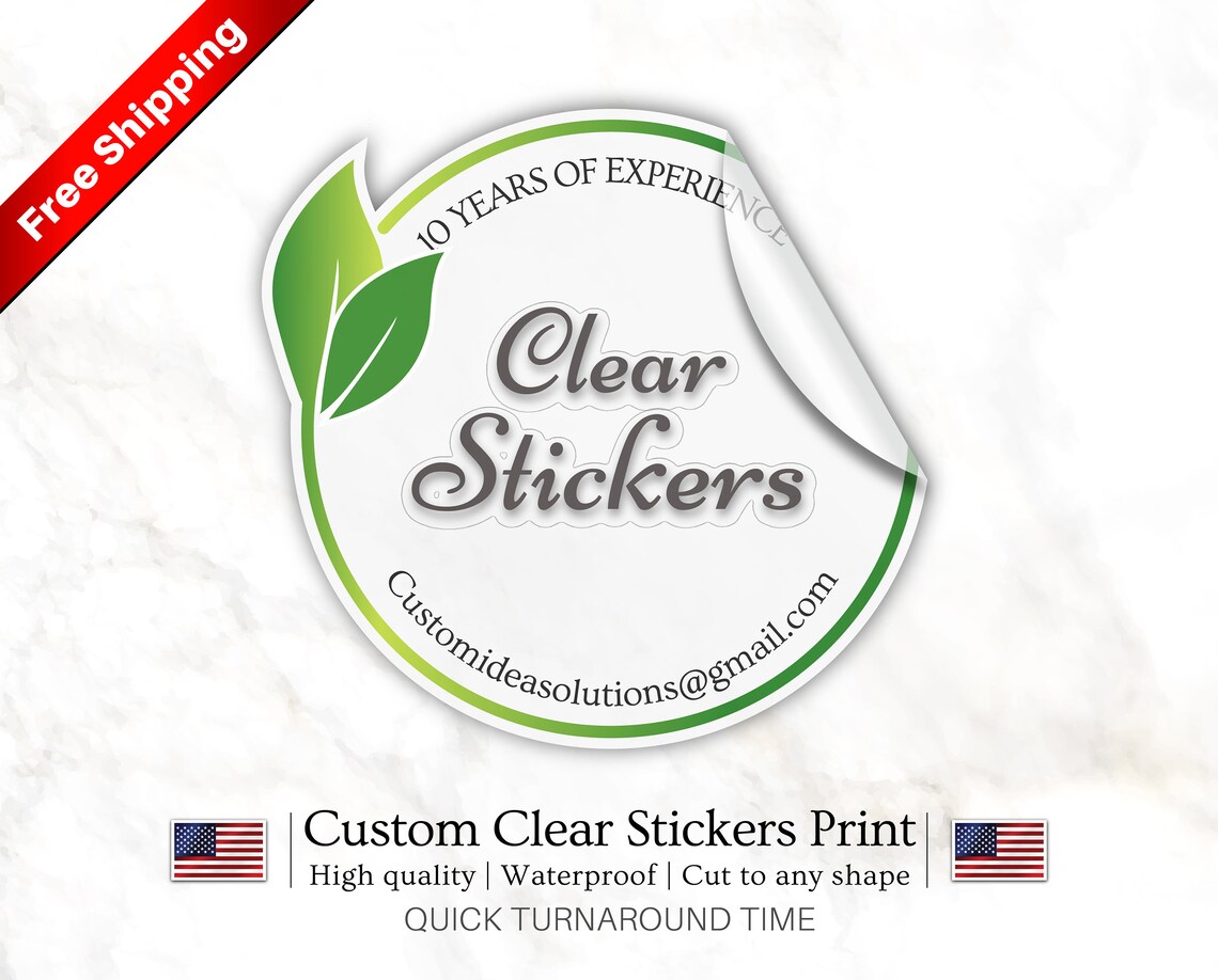Bulk Clear Custom Stickers Custom Transparent Labels Printed - Etsy