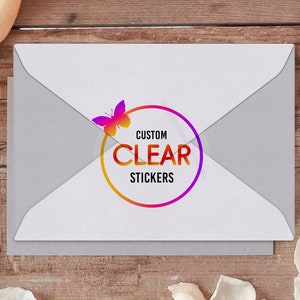 100 Custom Clear Stickers, Transparent Labels, Die Cut Clear Sticker ...