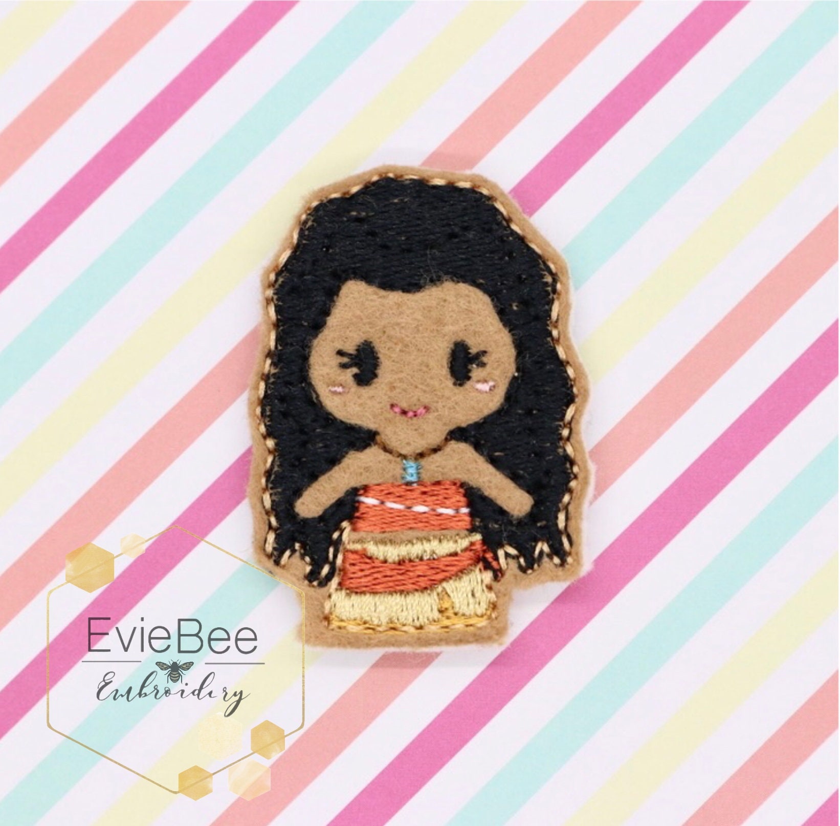 Polynesian Princess Feltie Digital Embroidery Design | Etsy