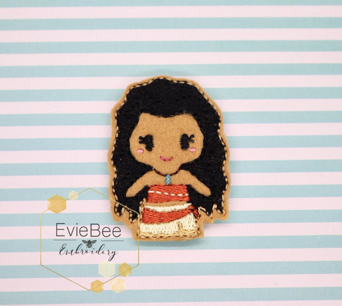 Polynesian Princess Feltie Digital Embroidery Design - Etsy