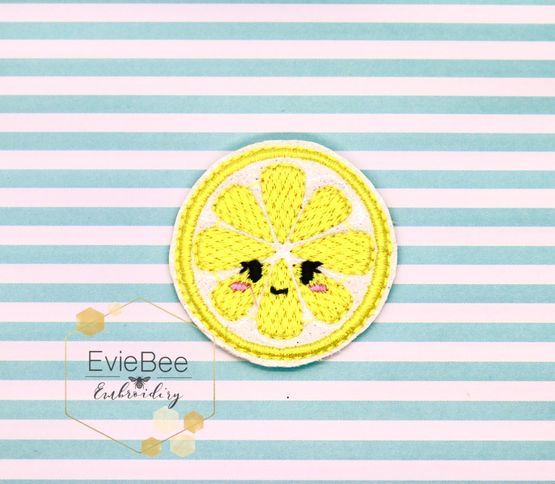 Lemon Slice Feltie Digital Embroidery Design | Etsy