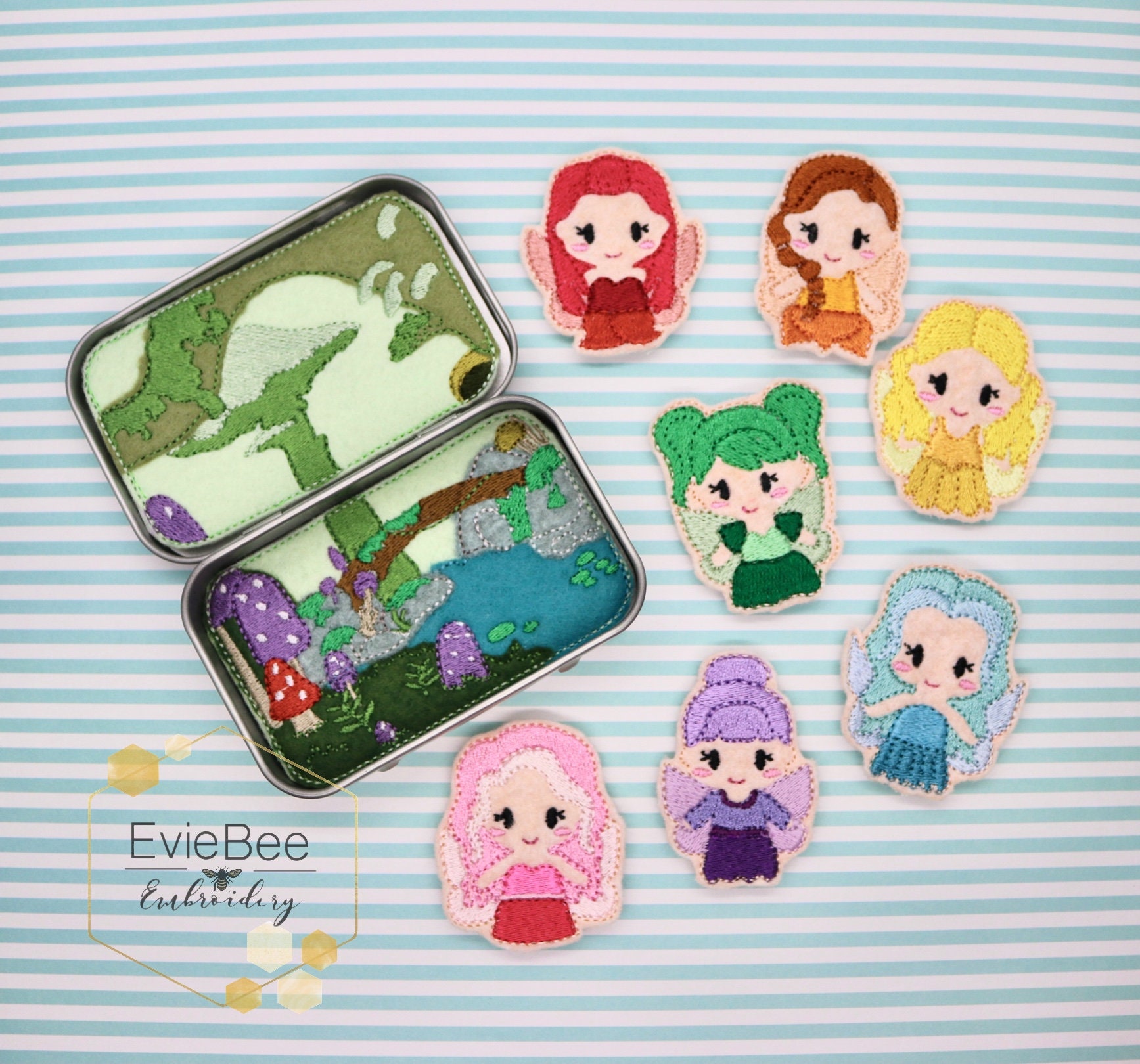 Rainbow Fairies Feltie Digital Embroidery Designs - Etsy