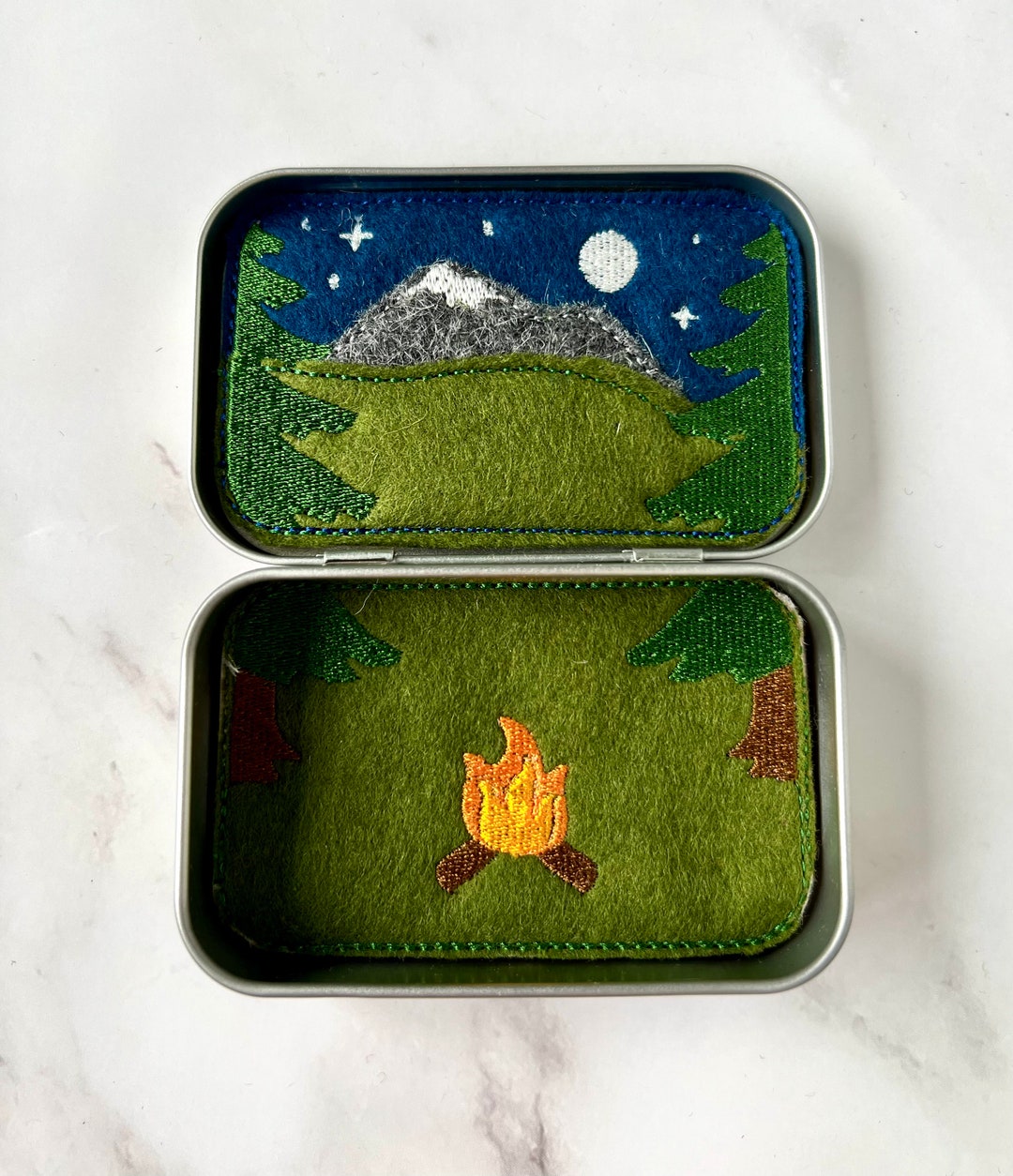 Camping Tin Background Feltie Digital Embroidery Design - Etsy