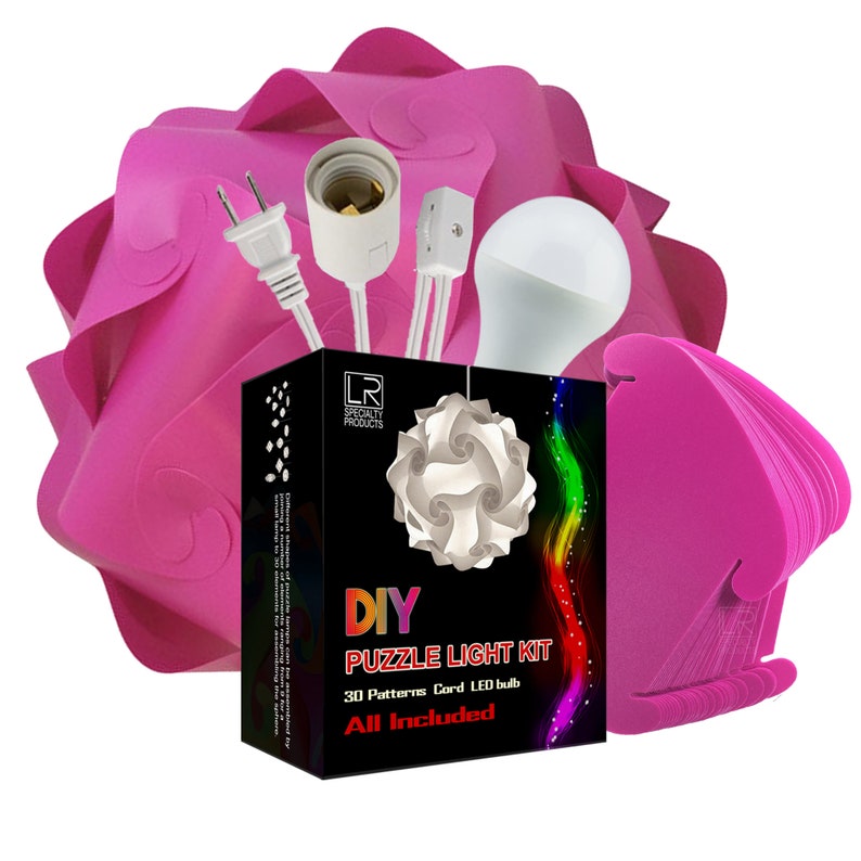 DIY Puzzle Lamp Kit - Cord & LED Bulb Included - IQ Jigsaw Medium Light ...