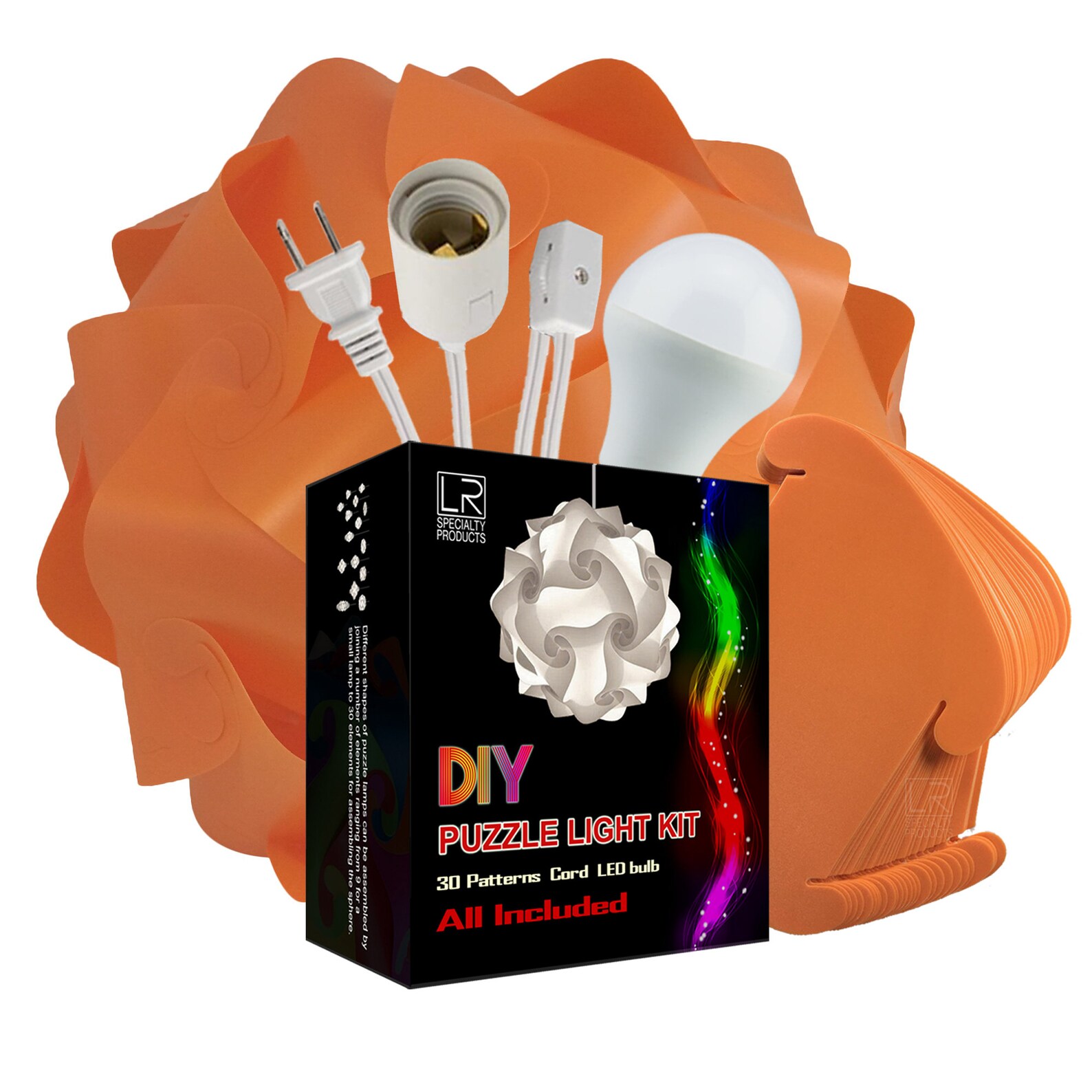 DIY Puzzle Lamp Kit - Cord & LED Bulb Included - IQ Jigsaw Medium Light ...