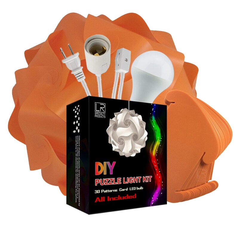 DIY Puzzle Lamp Kit - Cord & LED Bulb Included - IQ Jigsaw Medium Light ...