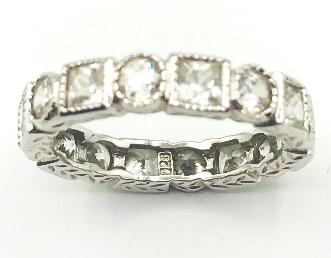 Beautiful Detailed 925 CZ Ring With 16 Sparkling Cut Faux - Etsy