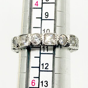 Beautiful, Detailed 925 CZ Ring With 16 Sparkling Cut Faux Diamond ...