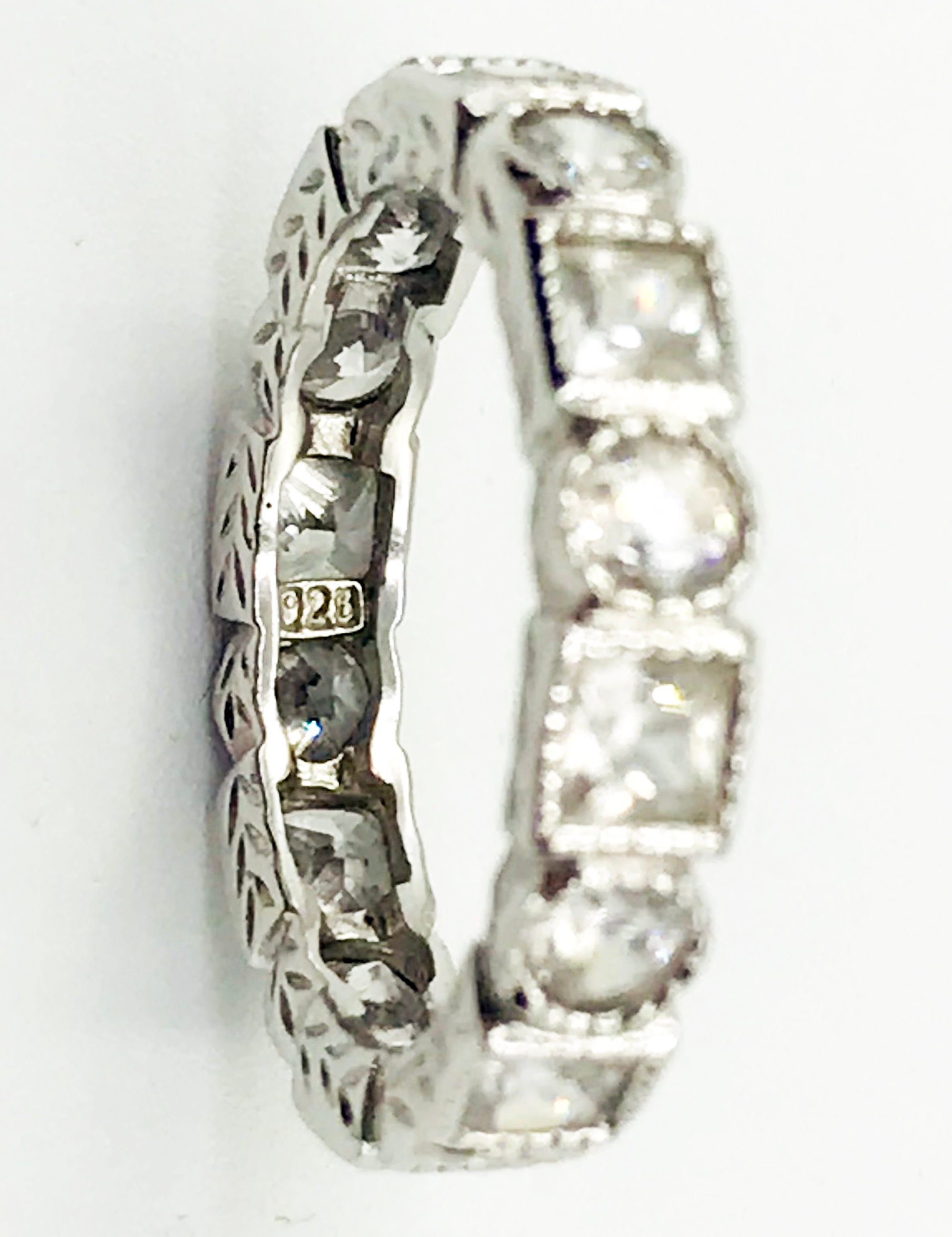 Beautiful Detailed 925 CZ Ring With 16 Sparkling Cut Faux - Etsy