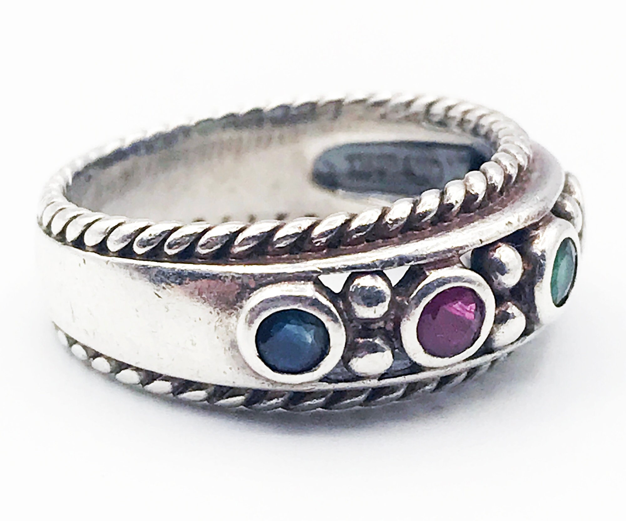 Mystical CNA PRANDA 925 Emeralds, Rubies and Sapphire Multi-stone ...