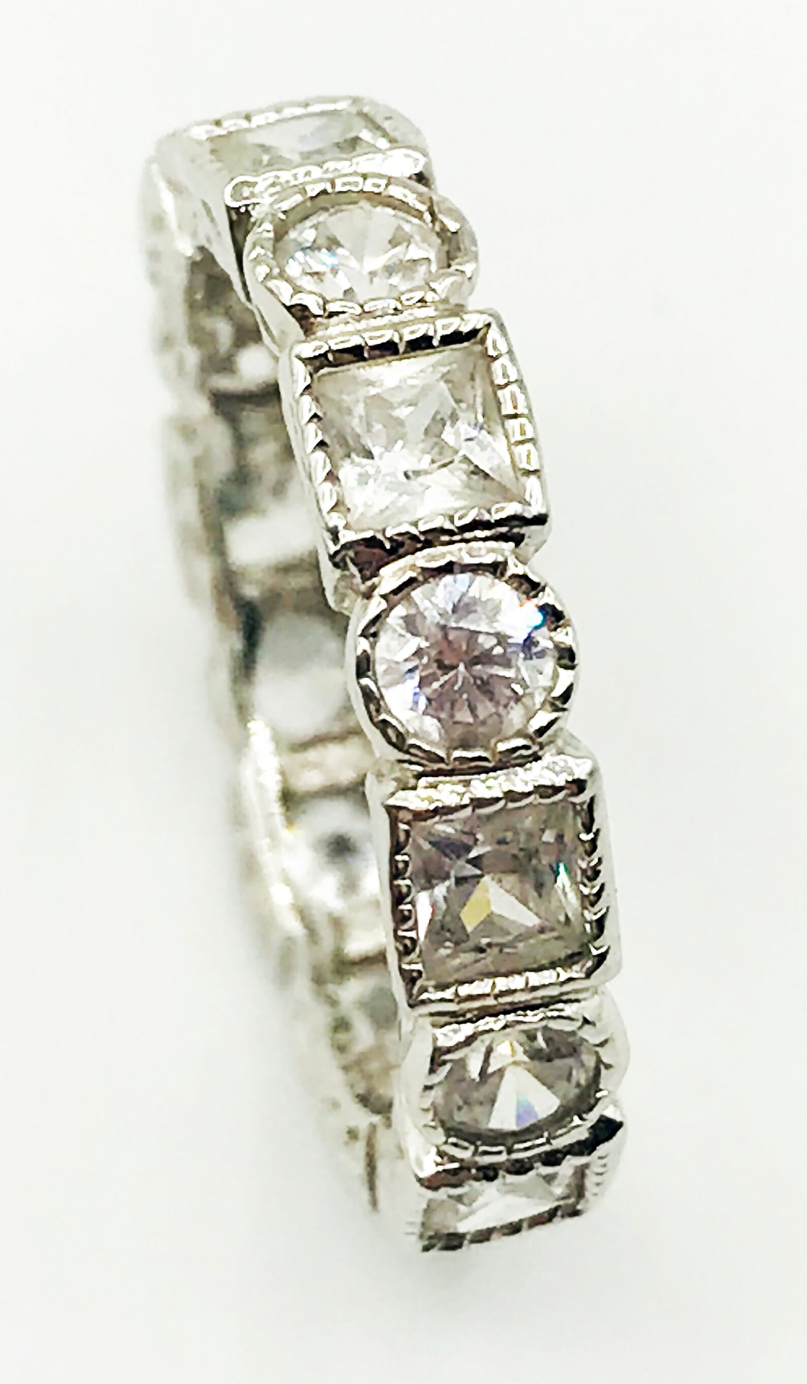 Beautiful Detailed 925 CZ Ring With 16 Sparkling Cut Faux - Etsy