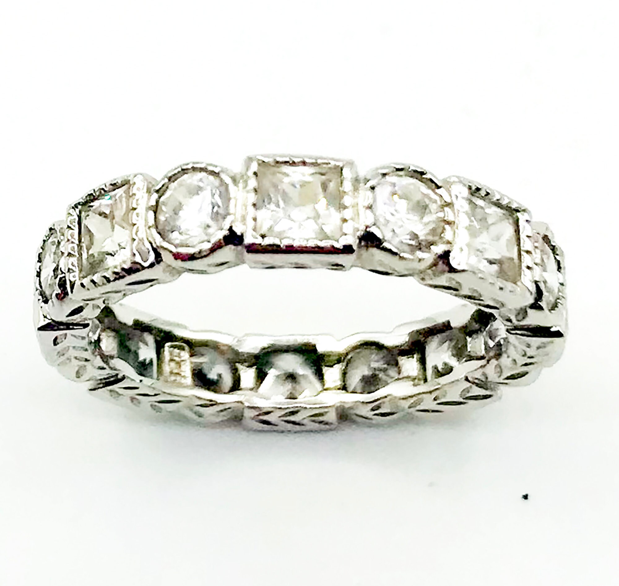 Beautiful Detailed 925 CZ Ring With 16 Sparkling Cut Faux - Etsy