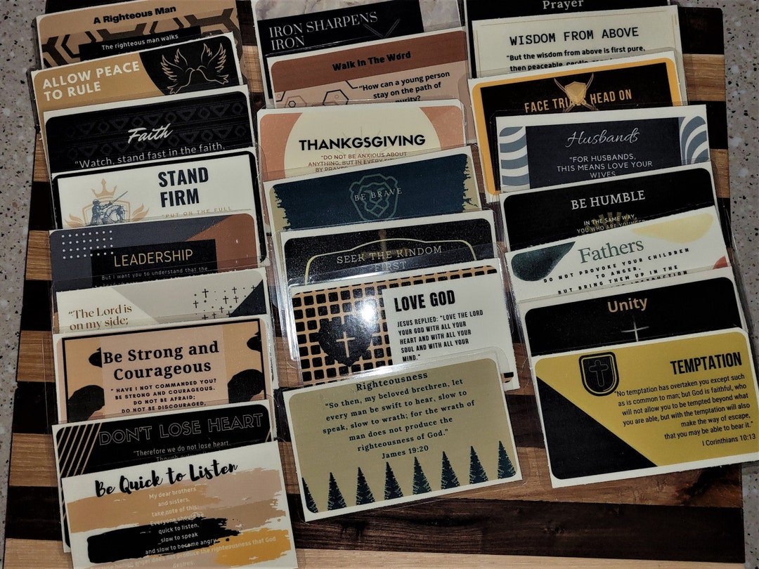Men's Scripture Cards for Building Men Up, Words of Encouragement and ...