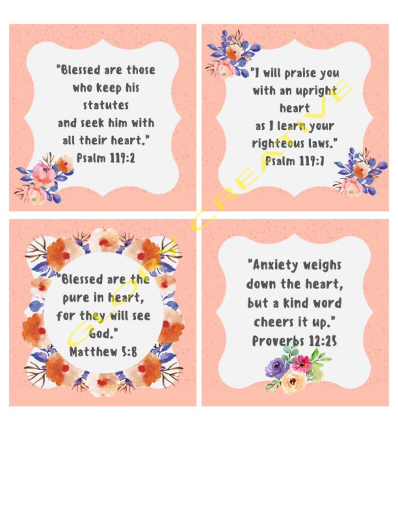 Guard Your Heart Scripture Verses/bible Verses/art Journaling/set of 20 ...