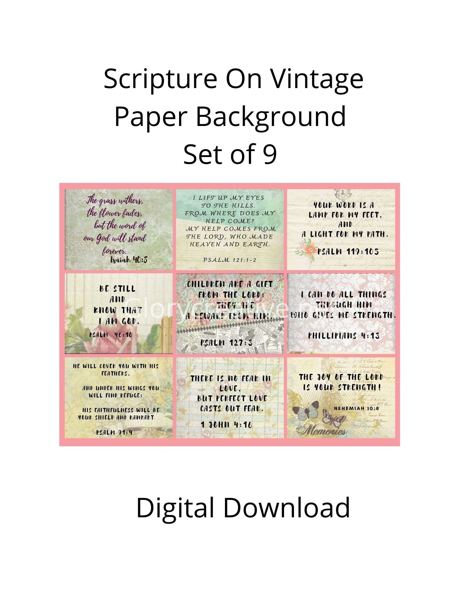Women's Vintage Scripture Cards, Digital Download-set of 9 Cards - Etsy