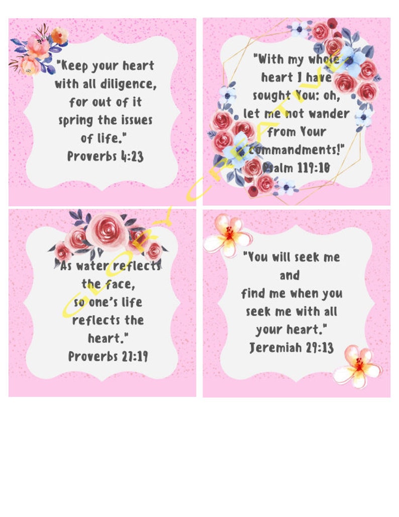 Guard Your Heart Scripture Verses/bible Verses/art Journaling/set of 20 ...