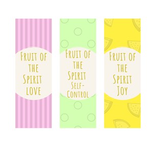 Fruit of the Spirit Bookmarks/digital Down Load Product/set of 9 ...