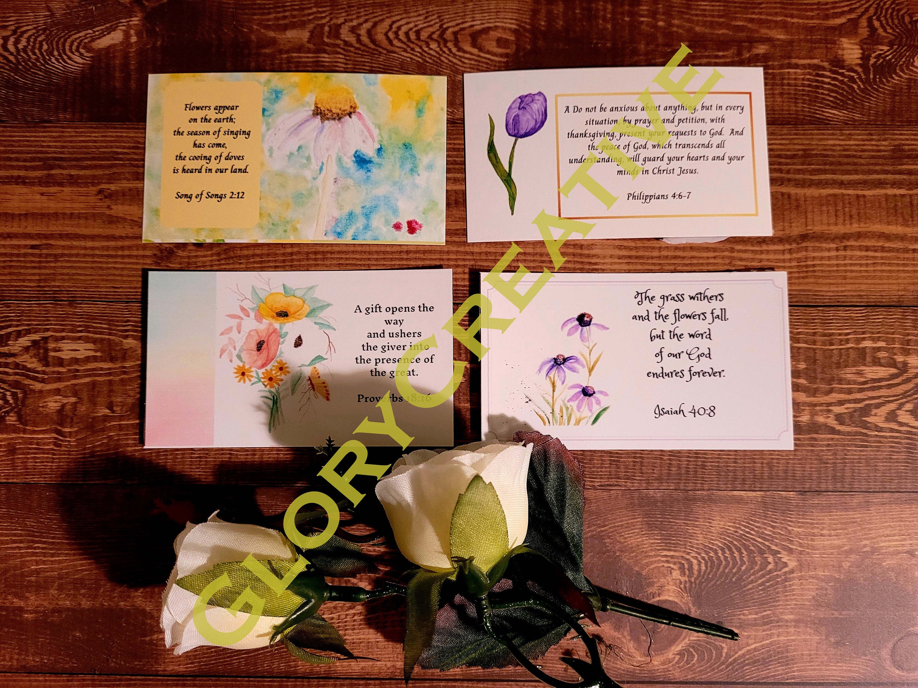 Women's Bible Verse Cards-printable With Watercolor Art Work/digital ...