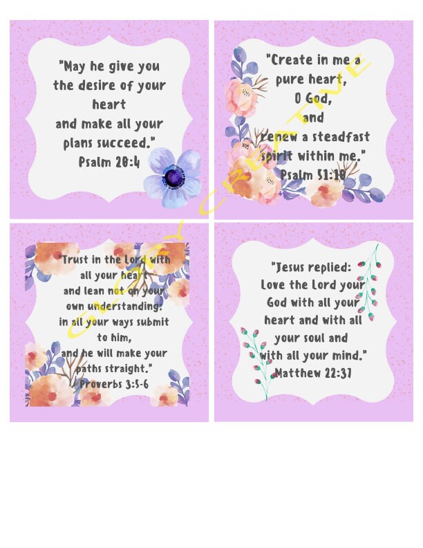 Guard Your Heart Scripture Verses/bible Verses/art Journaling/set of 20 ...