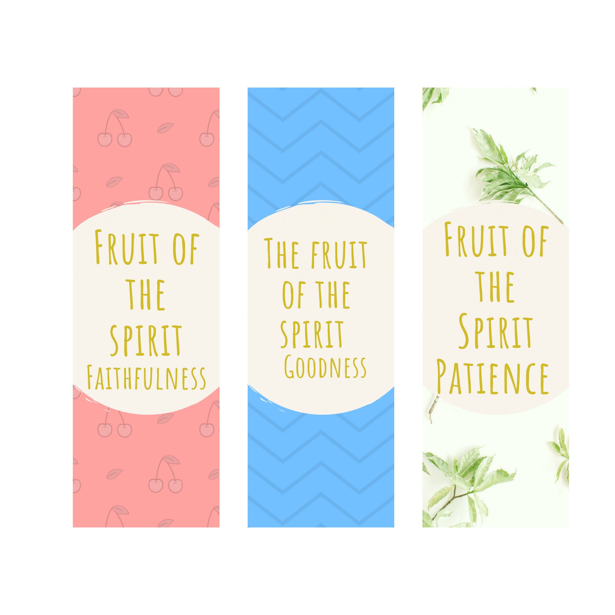 Fruit of the Spirit Bookmarks/digital Down Load Product/set of 9 ...