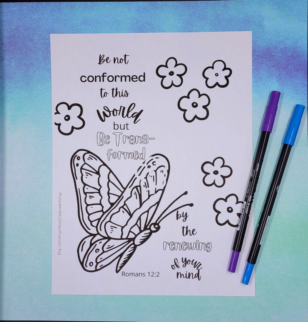 Bible Journaling Template/coloring Page/romans 12:2/be Not Conformed ...