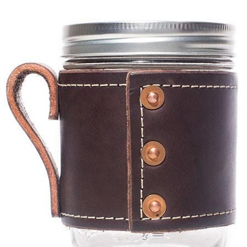 Leather Mason Jar Holdster Model 2 Rivet - Etsy