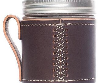 Leather Mason Jar Holders Leather Mason Jar Sleeve Leather - Etsy