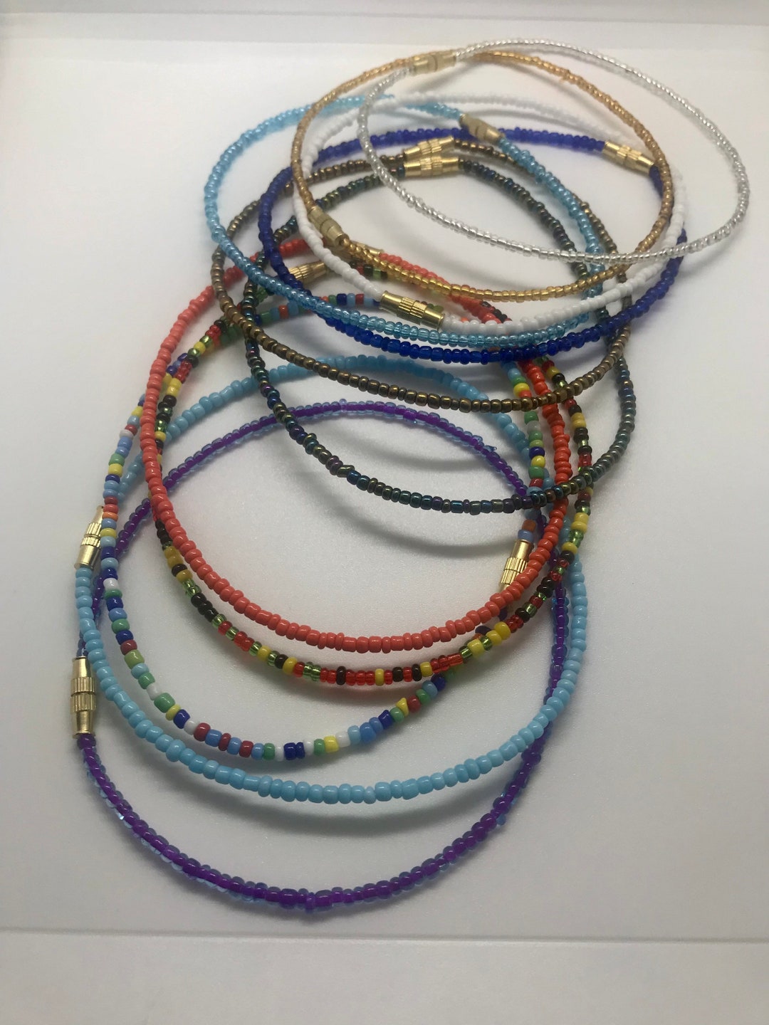 Beaded Anklets - Assorted Colors - African Jewelry - Anklets - Pastel ...