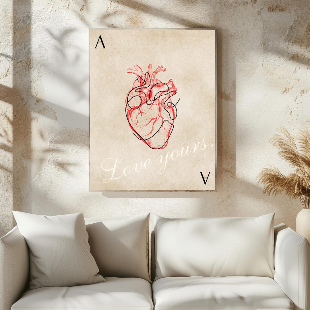 Modern Anatomical Heart Print - Instant Download Wall Decor - Love ...