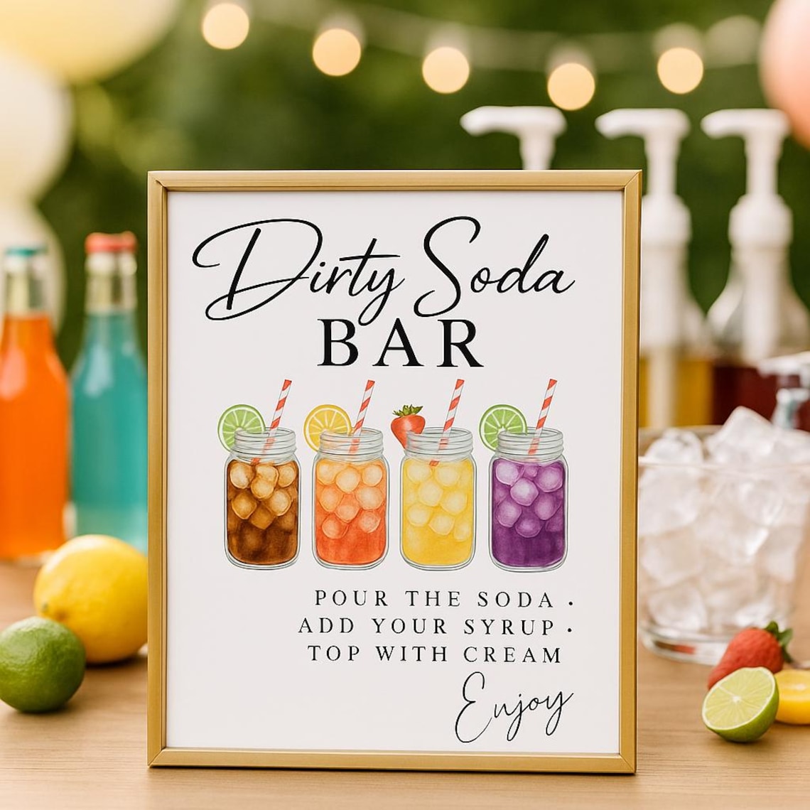 Dirty Soda Bar Sign – Printable Soda Station Decor for Birthday Parties ...