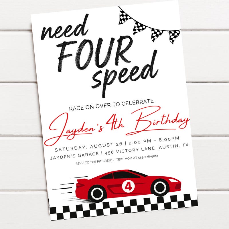 Speed Car Theme for 4 - Etsy
