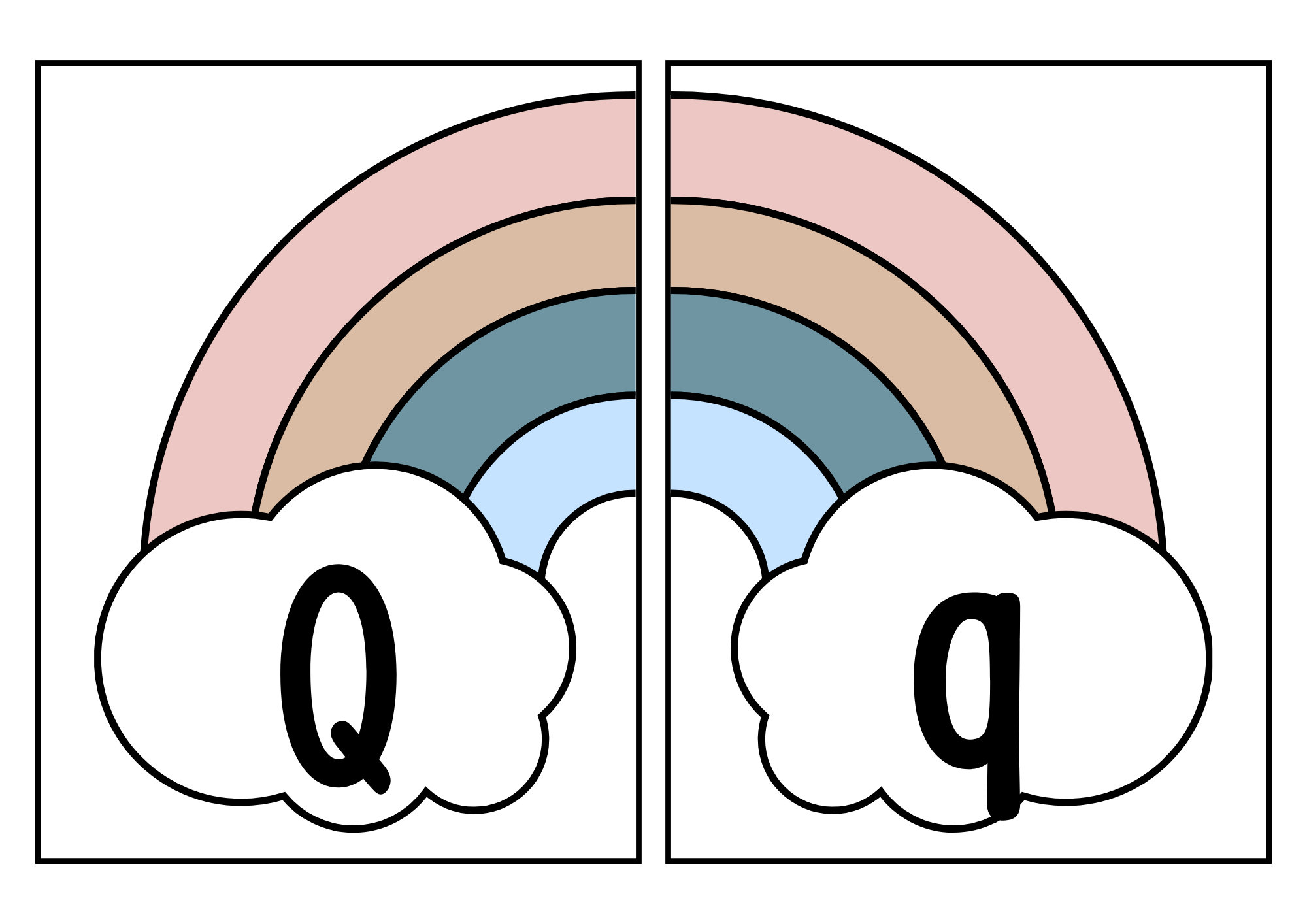 Boho Rainbow Alphabet Match Cards - Etsy