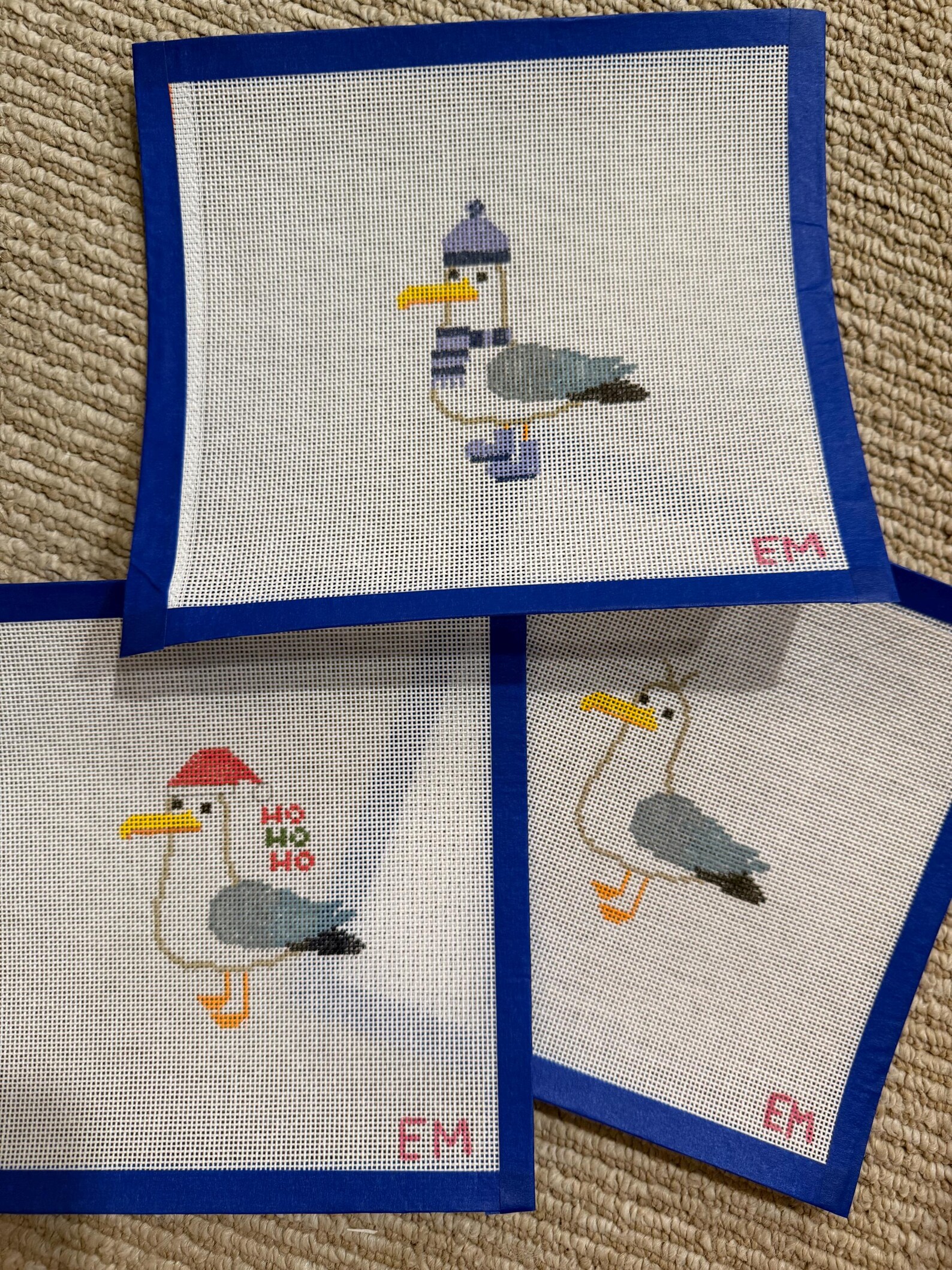 Steven the Christmas Seagull, 18 Mesh Needlepoint Canvas - Etsy