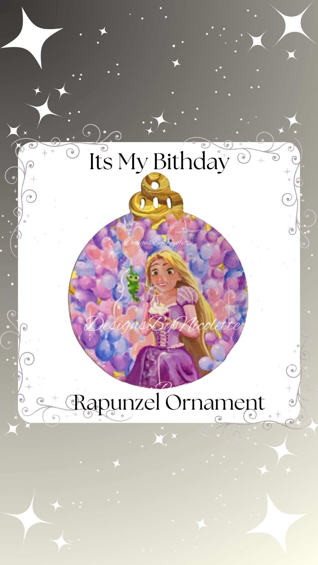 Hand Painted Rapunzel Pascal Birthday Ornament | Tangled Disney ...